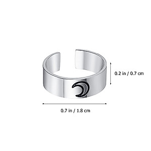 generic 2Pcs Adjustable Couple Rings Sun and Moon Matching Rings Jewelry Gift for Couple Promise Engagement Wedding Men Women
