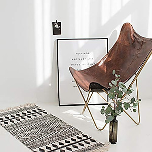 Kingrol 2 Pack Vintage Area Rugs, Cotton Printed Tassels Throw Rugs for Kitchen Living Room Bedroom Bathroom Laundry Room, 2 x 3 Feet, 2 x 4.2 Feet