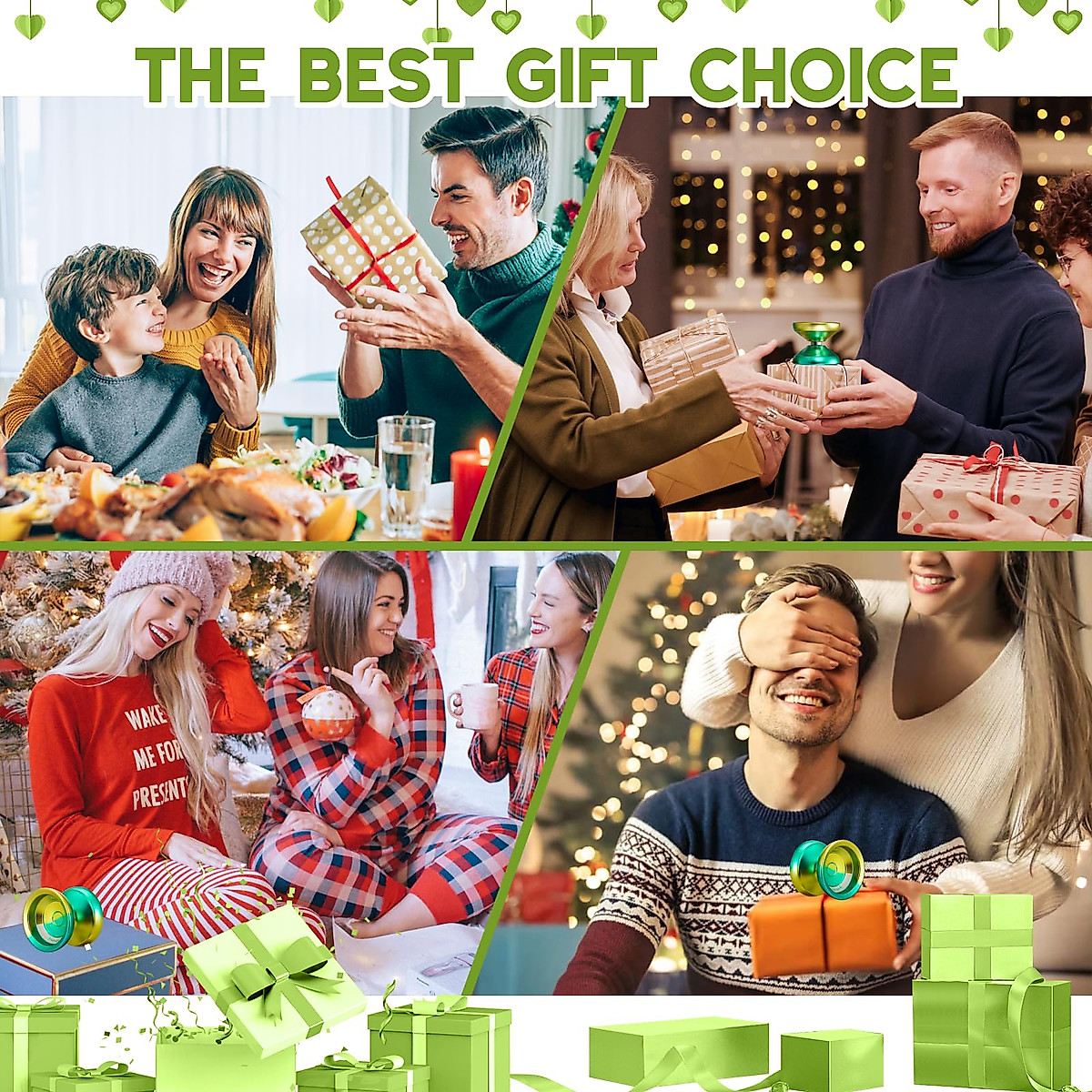 YOYOSTUDIO Responsive Yoyo Professional Yoyo for Kids 8-12 Fingerspin Yo Yo for Adults Kids Pro Trick Yoyos with Unresponsive Yoyos Bearings Kit, 10 Yo-Yo Strings, Case and Gloves (Yellow & Green)