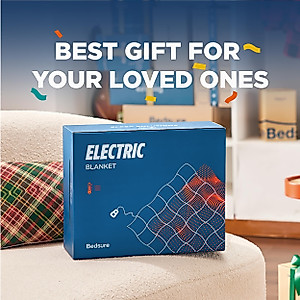 Bedsure Electric Blanket Heated Throw - Soft Ribbed Flannel Heated Blanket, Fast Heating Electric Throw with 6 Heating Levels & 4 Time Settings, 3 Hours Auto-Off (50x60 inches, Grey)