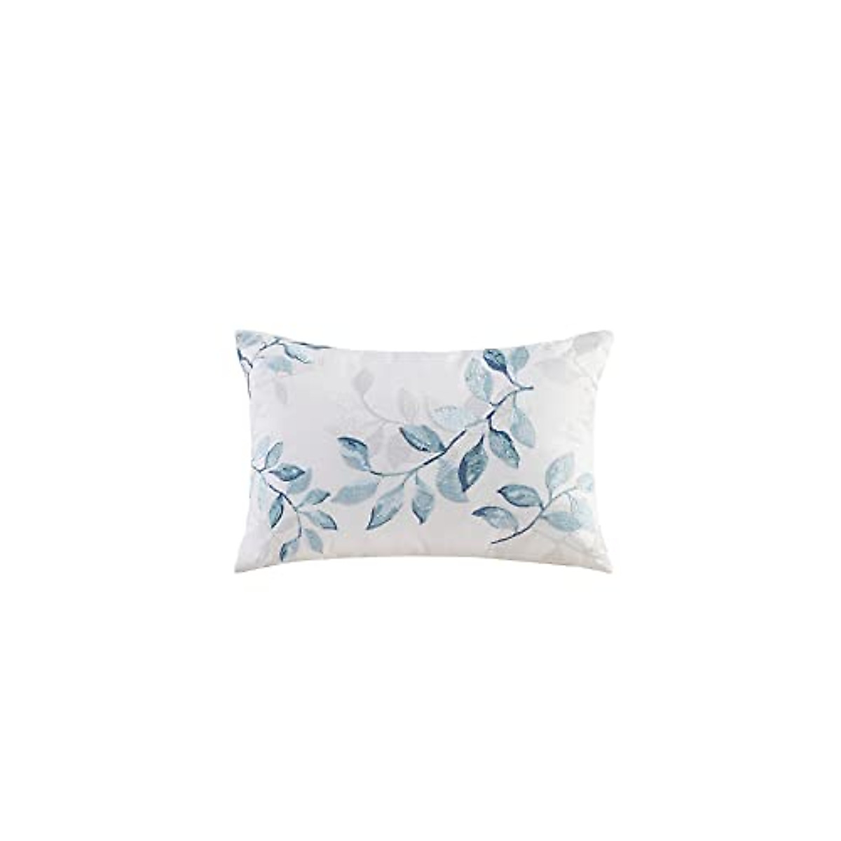 Madison Park Essentials Cozy Bed in a Bag Reversible Comforter with Complete Sheet Set - Modern Botanical Print All Season Cover, Shams, Decorative Pillow, King(104"x92"), Blue 8 Piece