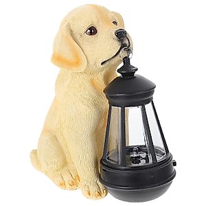 Solar Lights Outdoor Outside Solar Lights Solar Dog Lantern Simulation Resin Cartoon Animal Figurine with LED Light Outdoor Lighting Decor for Patio House Ornaments Home Decor