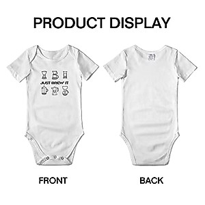 BABYWEN Just Brew It Coffee Movement Cute Baby Clothing Bodysuits Boy Girl Unisex (White, 3-6 Months)