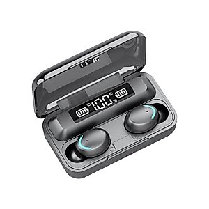 GrowToChoice in-Ear Headphone Waterproof LCD Display Stereo Power Bank Mobile Phone Wireless Earbuds