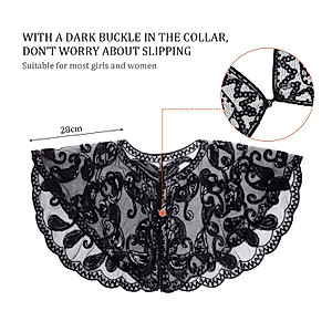 SATINIOR Women's 1920s Sequin Shawl Wrap Bridal Shawl Cover up Beaded Evening Cape (Black)