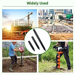 3 PCS Auger Extension Drill Bits, 3/4” Shaft Earth Auger Drill Bit Extension, Auger Drill Bit Extension Bar, Garden Spiral Hole Drill Bit Extension Rod, Post Hole Digger Replacement, Thickened Design