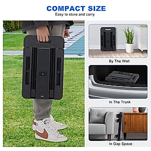 Outspurge Folding Hand Truck Dolly 600LB ，Portable Dolly for Heavy Duty Moving Luggage Carts with 6 Wheels Dolly with Handle 2 Elastic Rope for Travel, Moving, Shopping,Office Use