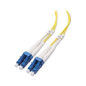 Cable Matters Plenum Rated Duplex OS2 Single Mode Fiber Optic Patch Cable 2m / 6.6 ft, OS2 Fiber LC to LC UPC 9/125 OFNP OS2 Fiber Optic Cable