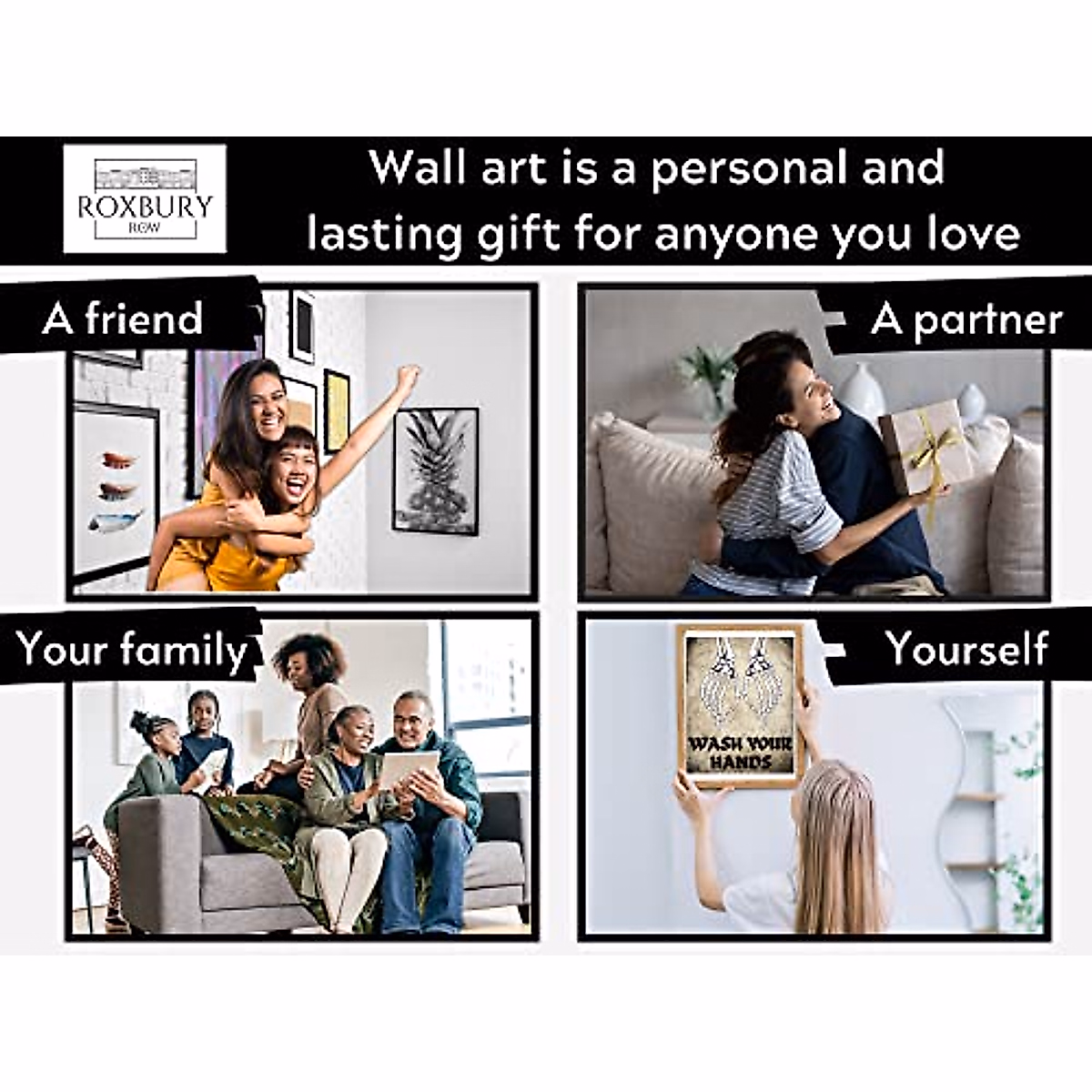 Roxbury Row Goth Bathroom Decor | Skeleton Decor, Skull Decor | Funny Bathroom Signs, Floral Skull Bathroom Decor Sets | Halloween Bathroom Decor Set (Unframed Prints) (Set of 3: Wash/Brush/Flush)