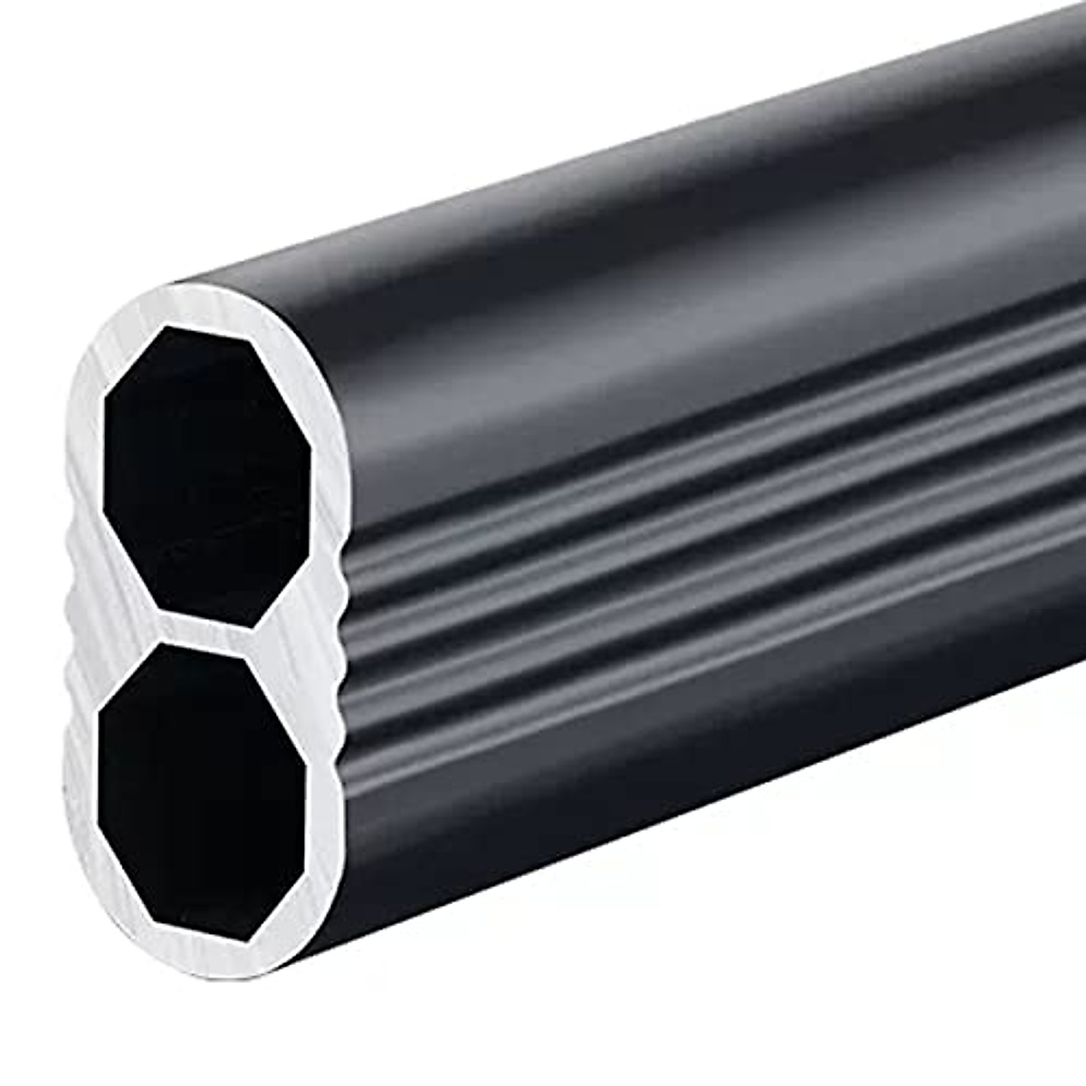 Wardrobe Rod Metal Hanging Pole, Bedroom Closet Garment Bar with Screws Kit, 40/50 / 60/70 / 80/100 / 120/150 cm Long (Color : Black, Size : 120cm/47.2 in)