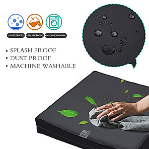 2Pcs Outdoor Seat and Back Cushion Replacement Covers Set Fit for Patio Furniture Sofa Chair Loveseat Sectional Couch,Durable Fadeless, 25Wx26Dx6H,25Wx18Dx6H,Dark Grey-Include Cover Only