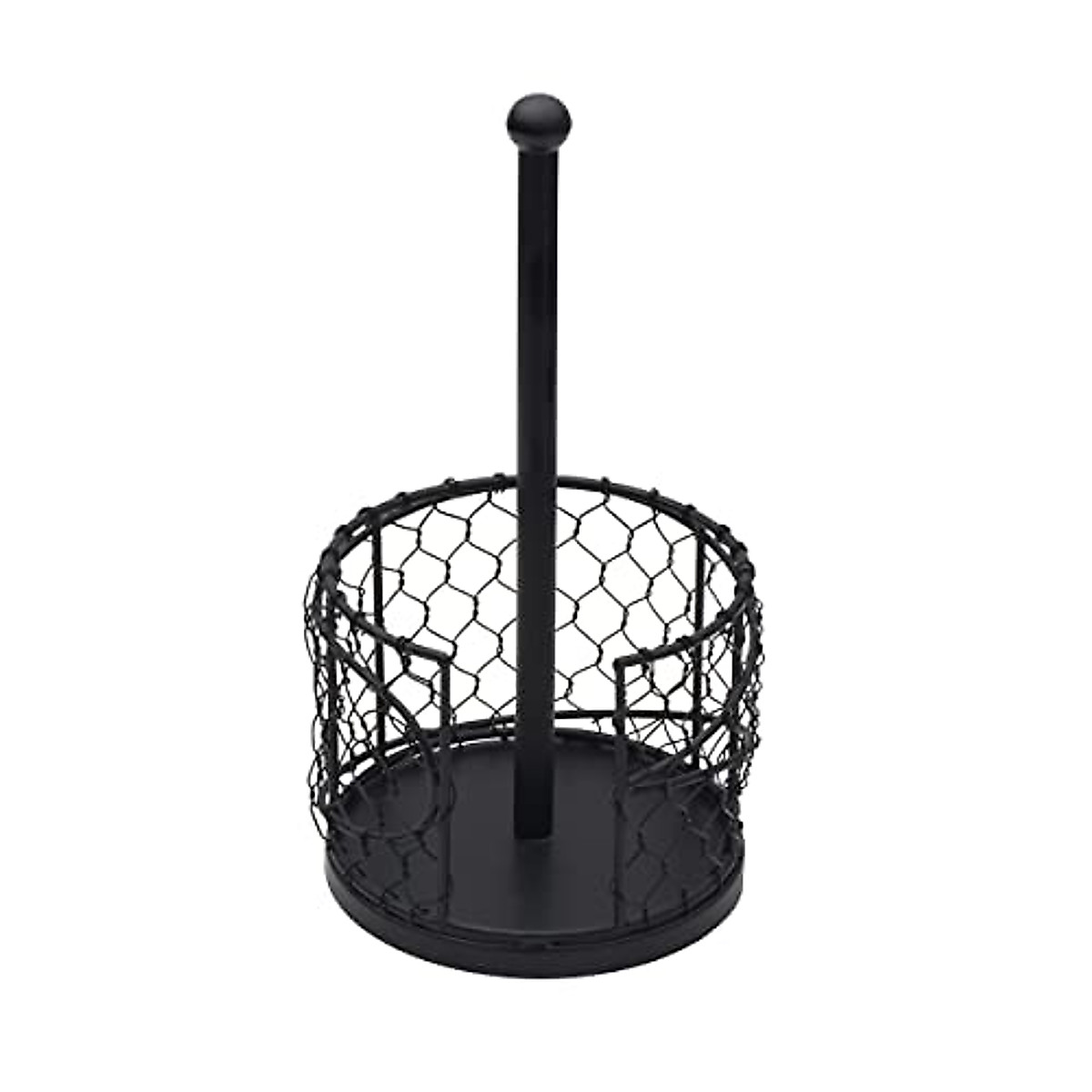 Gourmet Basics by Mikasa Farmer's Market Paper Towel Holder, 12.75-Inch, Black