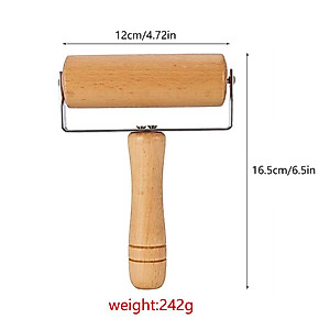 T Shape Pastry Roller, Fondant Bakery for Kitchen Pin Pastry Tool Dough Roller Wooden Multifunction Cookie Pizza Rolling Pin Pasta Hand Chapati(4)