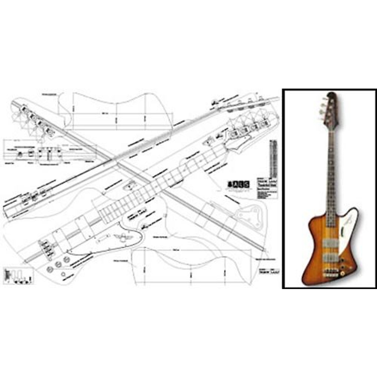 Plan of Thunderbird 4-string Bass - Full Scale Print