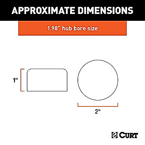 CURT 23198 1.98-Inch Trailer Wheel Bearing Protector Dust Covers, 2-Pack