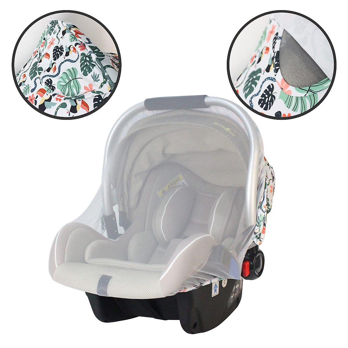 GRITRIVAL is a High-end Car Seat Cover for Babies, a Baby Car Seat Cover with a Sunroof and Double Wrap Design, and Fits Car Seat Covers for Boys and Car Seat Covers for Girls. (Woodpecker)