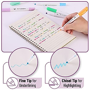 Mr. Pen- Dual Tip Highlighters, Pastel Colors, 12 Pack, Fine & Chisel Tip Highlighters Assorted Colors, Colored Highlighters, Highlighter Pens, Highlighter Markers, Markers for Journaling