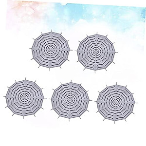 Outanaya 5pcs Hair Stopper Sink Sewer Filter Spider Web Shaped Filter Strainer Floor Drain Stopper Kn Filter Drainer Filter Drain Filter Screen Basket Bathtub Plug Hair Receiver Drain Plug