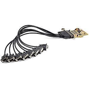 StarTech.com 8-Port PCI Express RS232 Serial Adapter Card - PCIe RS232 Serial Card - 16C1050 UART - Multiport Serial DB9 Controller/Expansion Card - 15kV ESD Protection - Windows & Linux (PEX8S1050)