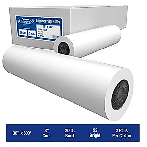 Alliance Wide Format Paper Bond Engineering Rolls (2 Rolls, 36 In x 500 Ft)