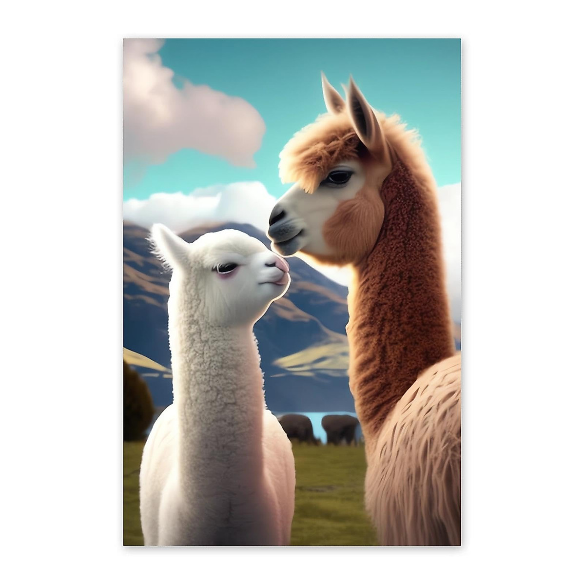 NSUAJOF Diamond Painting Kits, Personalized 5D for Adult Beginners Cloud Alpaca DIY Full Round Drill Diamond Art, Great Gift for Friends and Family Home Wall Decor 12x18 Inch