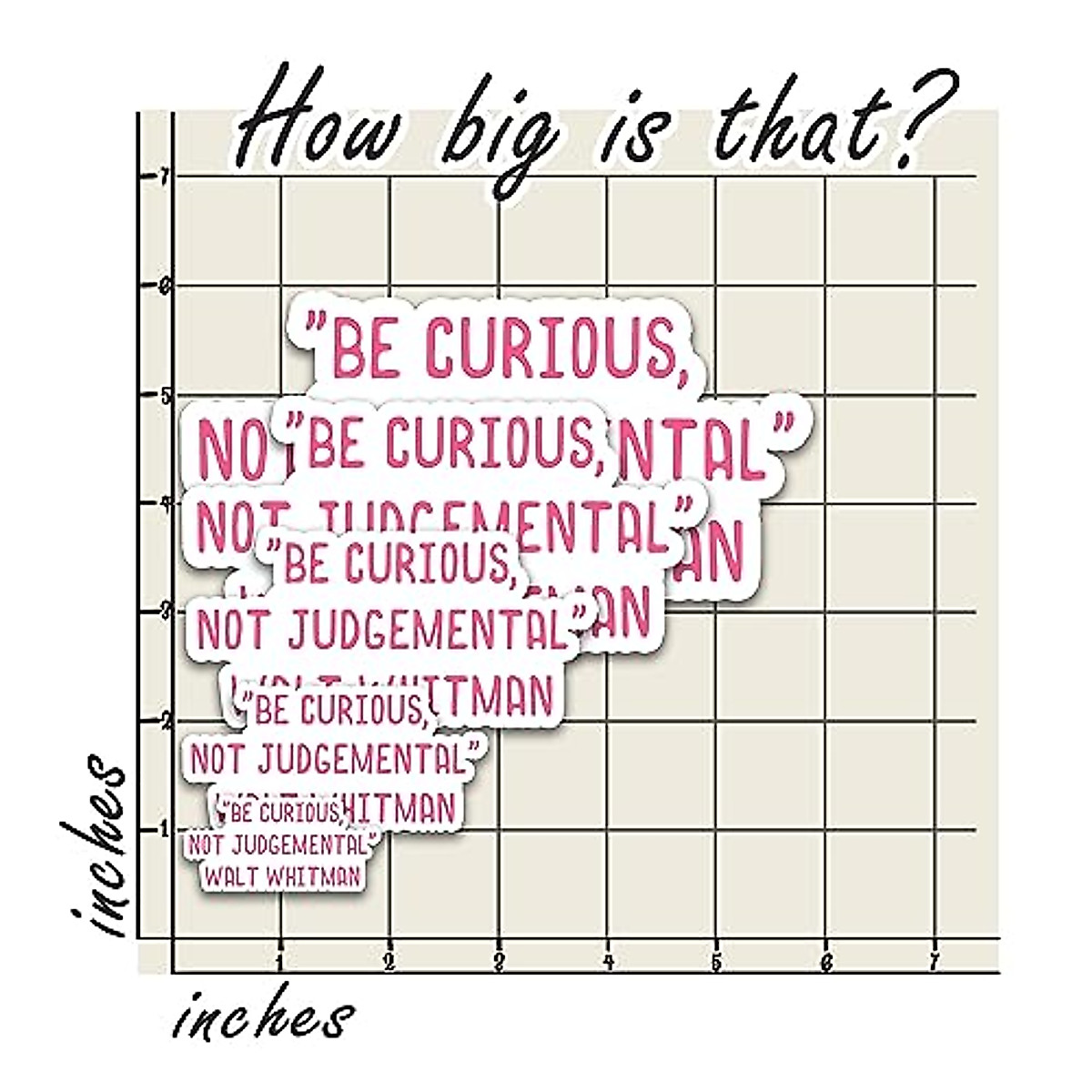 Miraki Be Curious Not Judgemental Sticker, Positive Stickers, Aesthetic Stickers, Cute Stickers, Water Assitant Die-Cut Vinyl Funny Decals for Laptop, Phone, Guitar, Water Bottles, Kindle Sticker