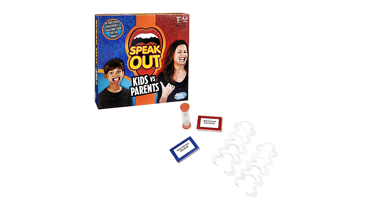 Hasbro Speak Out Kids vs Parents Game - Family Laugh-Out-Loud Fun