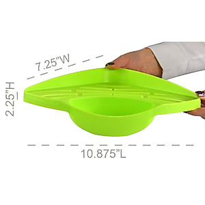 HOME-X Sponge Holder Kitchen Decor, Triangle Sink Corner Shelf - Storage Rack Suction Cup Holder Organizer for Dish Cloth Sponge Soap Cleaning Brush (Green)