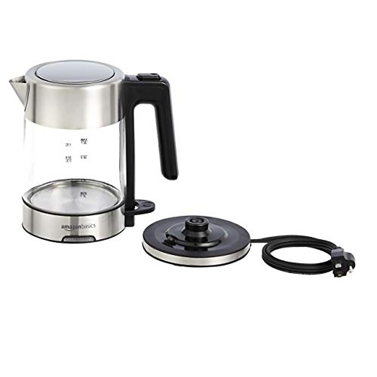 Amazon Basics Electric Glass and Steel Kettle - 1.0 Liter