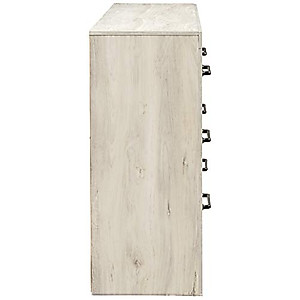 Signature Design by Ashley Cambeck Farmhouse Industrial 6 Drawer Dresser, Whitewash
