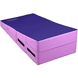 M HI-Mat Gymnastics Mat Cheese Wedge Mat Home Gymnastics Mat, Multi-size Skill Shape Rolling mat Home Sports Cheese Mat (purple&pink)