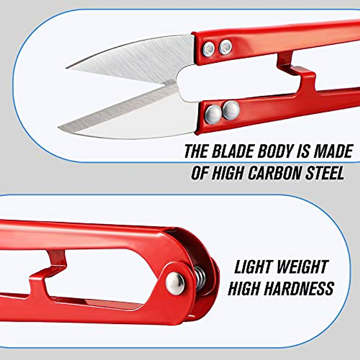 3 Pieces Sewing Scissors 4.7 Inch U Shape Yarn Thread Cutter Embroidery Small Snips Clippers Trimming Nipper for Sewing Stitch DIY Crafts Supplies, Random Color