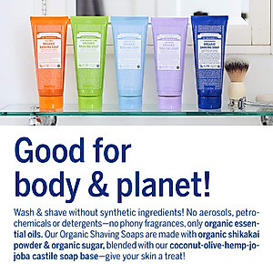 Dr. Bronner's - Organic Shaving Soap (Lavender, 7 Ounce) - Certified Organic, Sugar and Shikakai Powder, Soothes and Moisturizes for Close Comfortable Shave, Use on Face, Underarms and Legs