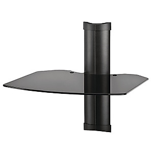 Omnimount Tria 1 B 1-Shelf Wall Furniture - Black/Dark Glass