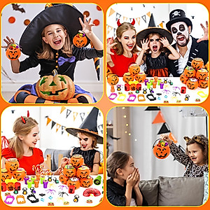 192 PCS Halloween Party Favors For Kids, 24 Pack Prefilled Halloween Pumpkins With Toys Halloween Toys Bulk for Halloween Party School Classroom Prizes Rewards Trick or Treats Gifts