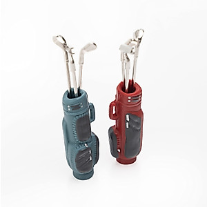 Neakomuki Dollhouse Accessories 1:12 Miniatures Golf Set Red Blue Mini Golf Clubs Miniature Sports Equipment Model for Dollhouse Cake Topper Landscape Craft Project Decoration