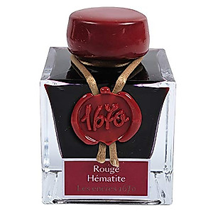 J. Herbin 1670 Anniversary Inks - Gold Sheen 50 ml Bottled - Rouge Hematite (Dark Red Ink)