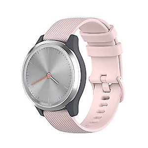 Anrir for Garmin Vivoactive 4S Watch Band,18mm Silicone Band for Vivomove 3S 39mm/Venu 2S/Forerunner 255s, Fossil Women's Gen 6/5E 42mm, Fossil Q Venture Gen 4 HR, Fossil Women's Sport 41mm-Pink