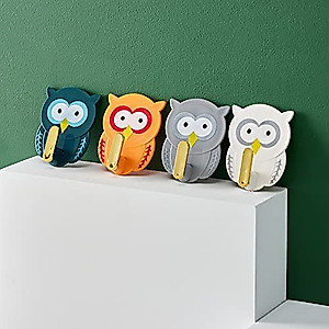 ESPETIO Hooks for Hanging, Wall Hooks for Keys Towels Purses Hats Caps Scarves, Decorative Hook for Bathroom Door Kitchen Shower Room Office Desktop Organizer - 4PCS(Grey Blue)