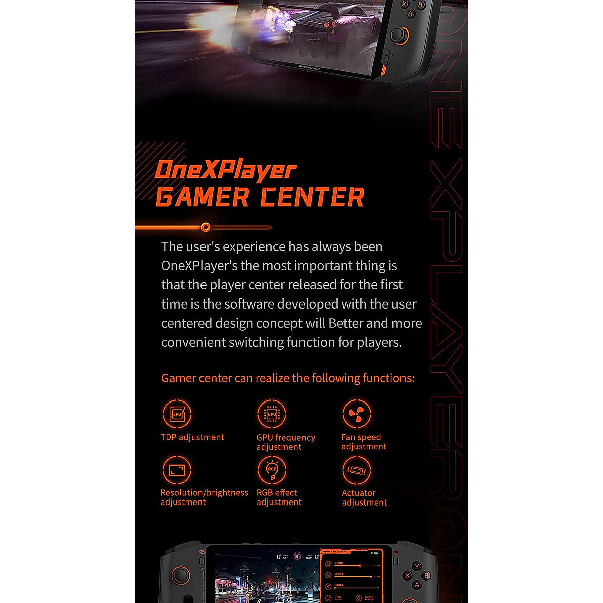 QUJUSO OnexPlayer Mini Pro 7" Handheld Game Console Portable PC Mini Laptop UMPC Win 11 AMD Ryzen 7 6800U 16GB LPDDR4 RAM/1TB NVMe M.2 SSD 1920 * 1200 Display Screen (Black)