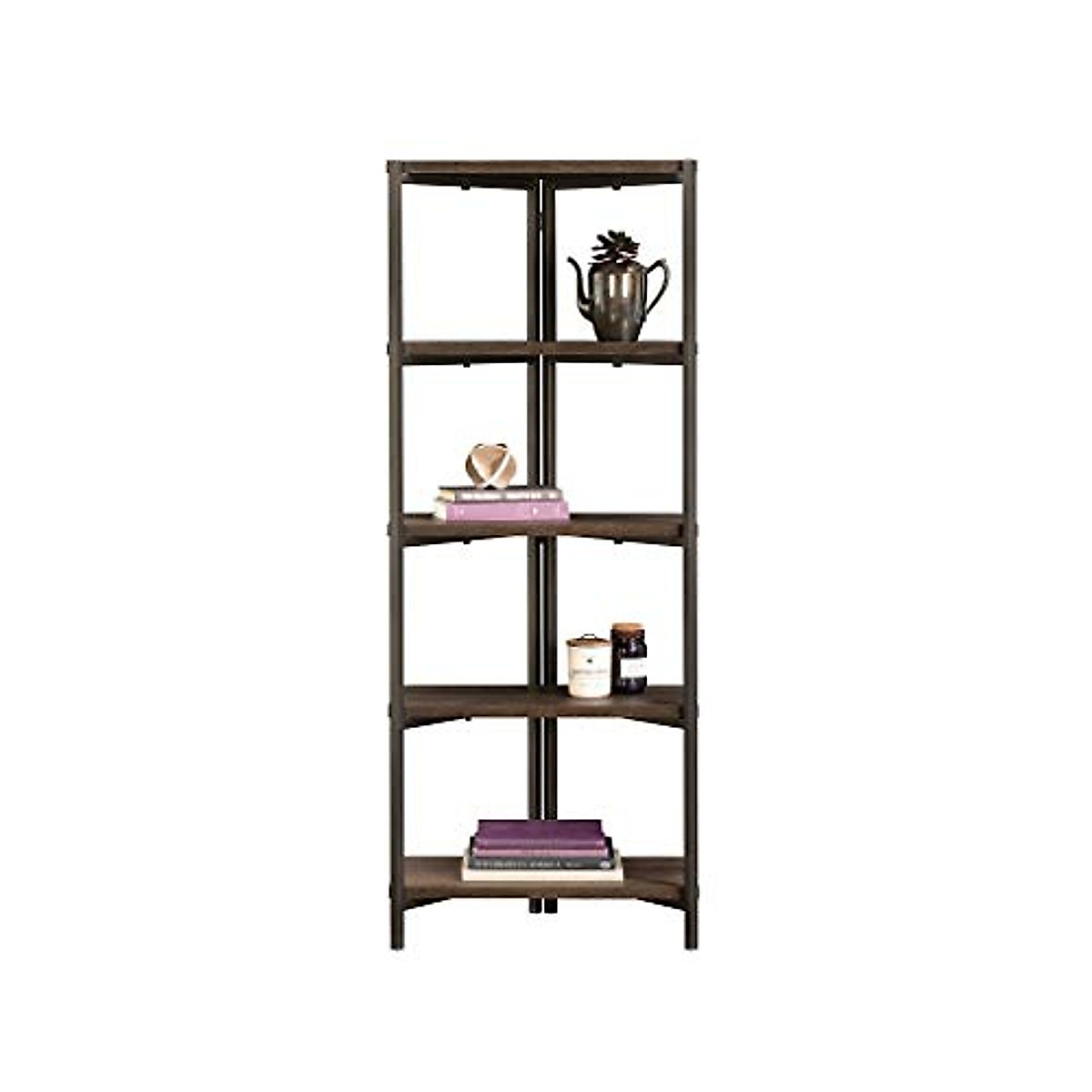 Sauder North Avenue Bookcase, L: 23.43" x W: 13.66" x H: 59.33", Smoked Oak Finish