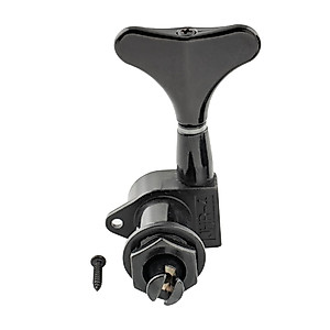 Musiclily Pro 4 Inline Sealed Bass Tuners Tuning Pegs Keys Machine Heads Set for 4 String Precision Jazz Bass, Black