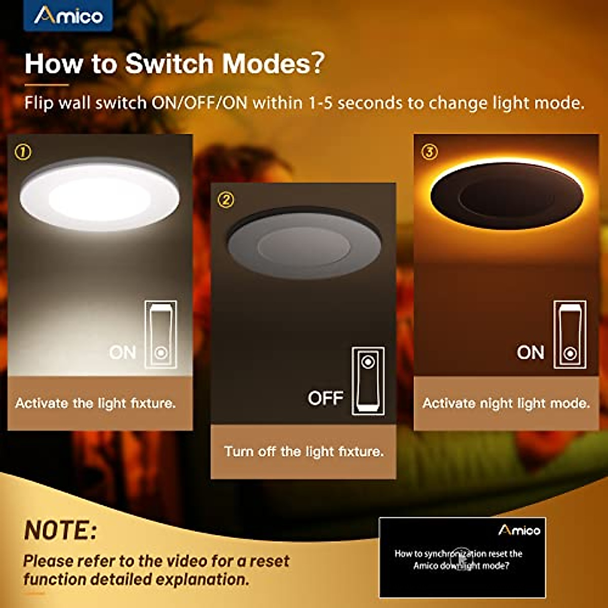 Amico 16 Pack 4 Inch 5CCT LED Recessed Ceiling Light with Night Light, 2700K/3000K/3500K/4000K/5000K Selectable Ultra-Thin Recessed Lighting, 10W=90W, 700LM, Dimmable Canless Wafer Downlight - ETL&FCC