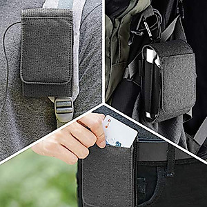 Geekria Headphone Amplifier Player Portable Case for Fiio M15, M11 Pro, M6, M9, Creative E5, G5, G6, Sony PHA-2, Shanling M6, M5S, Protective Carrying MP3 MP4 Player Bag with Room for Parts (Gray)