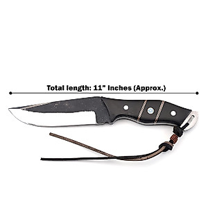 BLACK WOLF KNIVES Hunting Knife High Carbon 1095 Steel G10 handle, sharp and durable edge perfect grip with Leather Sheath – BW-4163