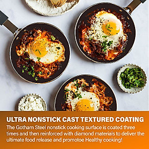 Gotham Steel Mini Nonstick Egg & Omelet Pan – 5.5” Single Serve Frying Pan / Skillet, Diamond Infused, Multipurpose Pan Designed for Eggs, Omelets, Pancakes, Sliders, Rubber Handle, Dishwasher Safe