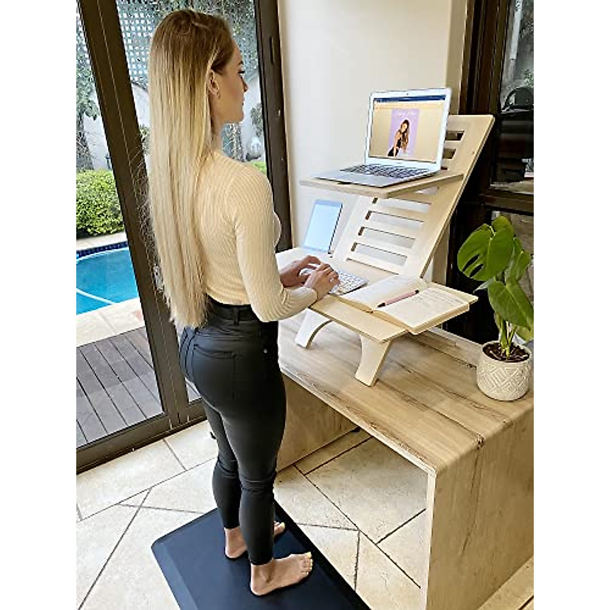 DeskStand Original Standing Desk Height Adjustable Sit-Stand Desk Converter, Ergonomic Furniture