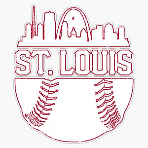 Vintage St. Louis Baseball Skyline Cardinal Retro Sticker Vinyl Decal Bumper Sticker 5"