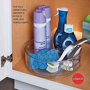 Copco Storage Turntable with Removable Dividers, 12 Inch, Clear