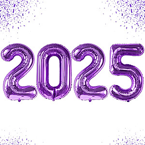 KatchOn, Huge Purple 2025 Balloons New Year - 42 Inch | 2025 Purple Balloons | Happy New Year Decorations 2025 | 2025 Balloon Numbers | New Years Eve Party Supplies 2025 | Senior Night Decorations